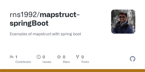 Github Rns1992mapstruct Springboot Examples Of Mapstruct With Spring Boot