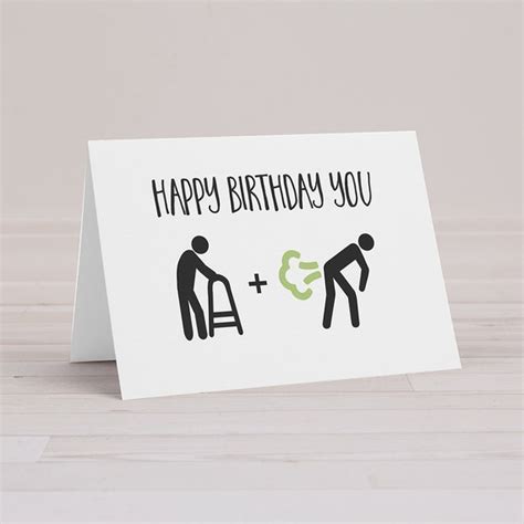 Funny Birthday Card Rude Birthday Card Funny Greeting Card