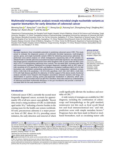 Pdf Multimodal Metagenomic Analysis Reveals Microbial Single Nucleotide Variants As Superior