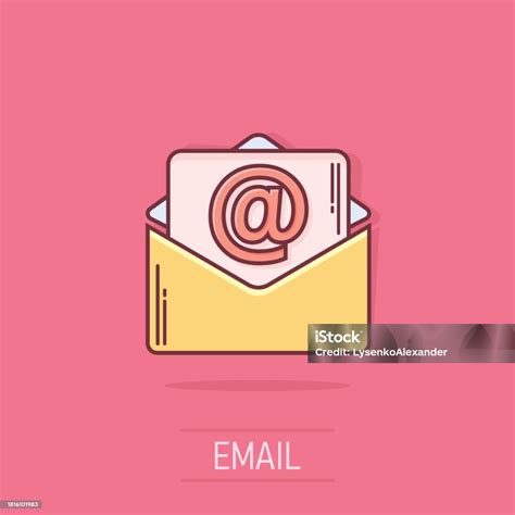 만화 스타일의 벡터 만화 메일 봉투 아이콘 이메일 기호 일러스트 사진 메일 비즈니스 스플래시 효과 개념 고객에 대한 스톡 벡터 아트 및 기타 이미지 Istock