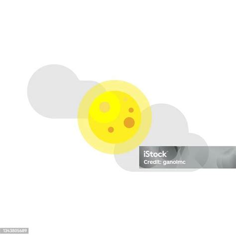 구름 아이콘 날씨와 태양 흰색 배경에 노란색 실루엣 벡터 계절에 대한 스톡 벡터 아트 및 기타 이미지 계절 공란 기후 묘사 Istock