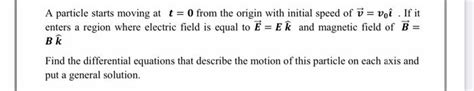 Solved A Particle Starts Moving At T 0 From The Origin