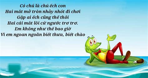 Bài Thơ Chú Ếch Nội Dung Hình Ảnh Giáo Án