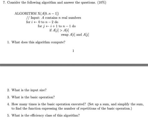 Solved Consider The Following Algorithm And Answer The