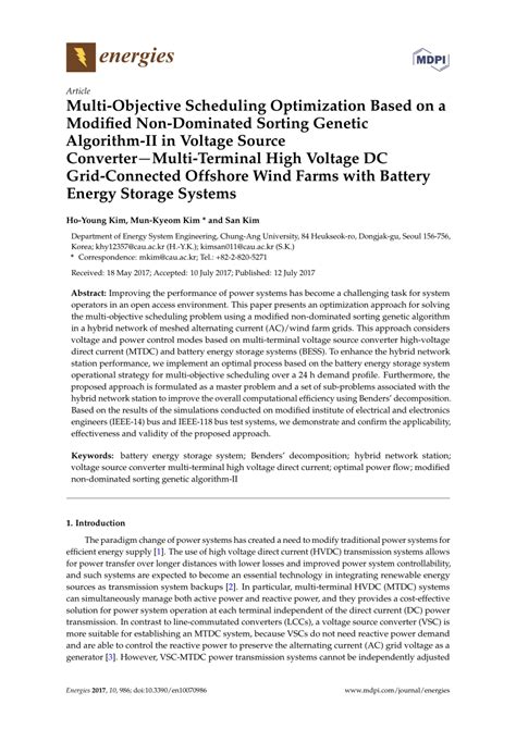 Pdf Multi Objective Scheduling Optimization Based On A Modified Non Dominated Sorting Genetic