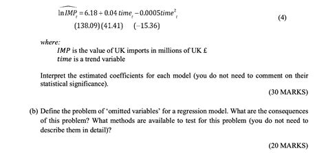 A Consider The Results For The Four Regression Chegg