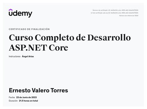 Ernesto Valero Torres On Linkedin Udemy Course Completion Certificate