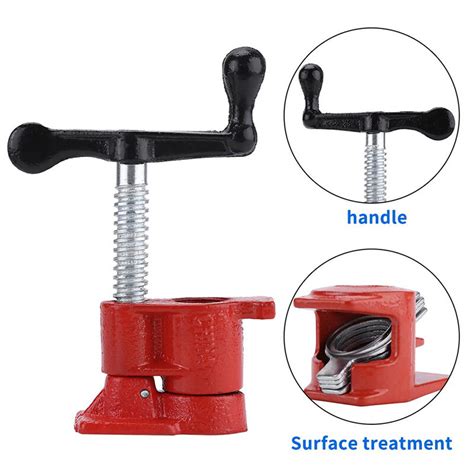 12 헤비 듀티 파이프 클램프 목공 목재 접착 파이프 클램프 수도관 클램프 고정 장치 목수 목공 도구 접착 파이프 클램프 목공 기계 부품