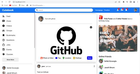 Github Khowitfacebook Clone Cutebook Mern Stack App React