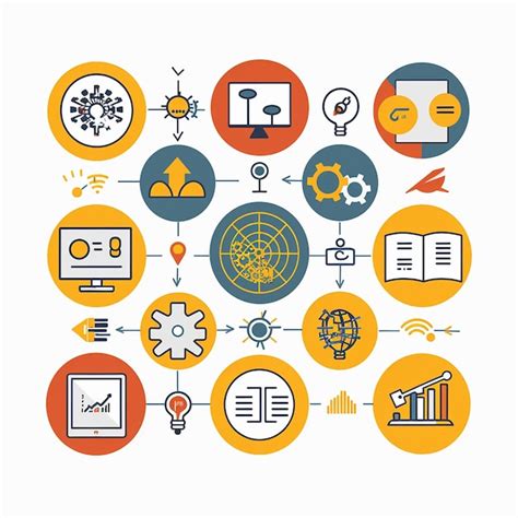 Photo Of Data Visualization Icons In A Circular Flow Chart Design Premium AI Generated Image