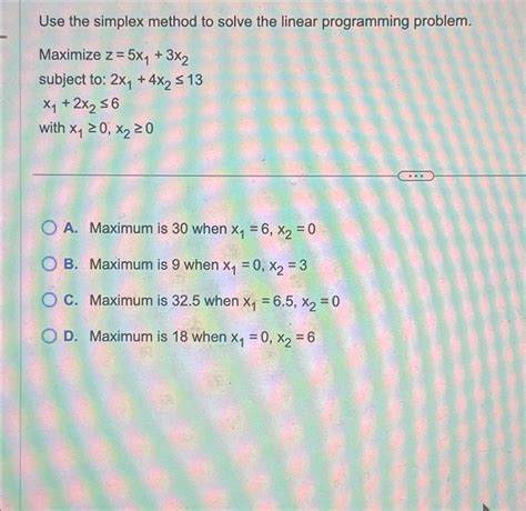 solved use the simplex method to solve the linear