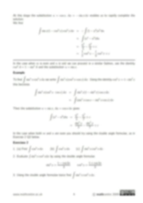 Solution Integration Using Trigonometric Identities Or A Trigonometric