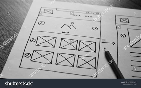 Website Design Wireframe Examples Web Mobile Stock Photo 1632361963 Shutterstock