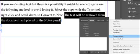 how to save time by using indesign notes and comments feature directly