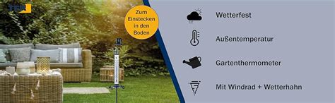 Tfa Dostmann Thermomètre De Jardin Analogique Avec Robinet Météo Et