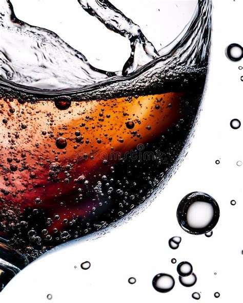 Effervescent Liquid In Glass With Dynamic Splashes And Floating Bubbles Stock Illustration