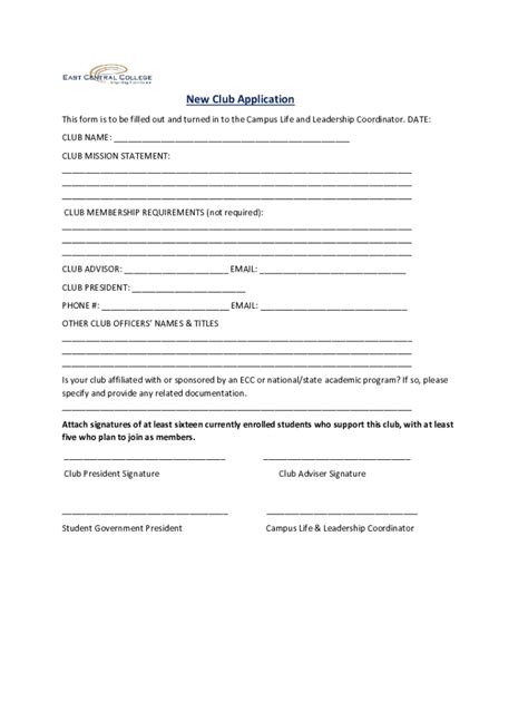 New Club Application Form Fill Out And Sign Online Dochub