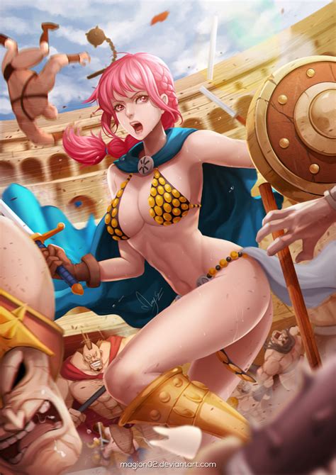 Dressrosa Magion02 Rebecca One Piece One Piece 1girl 6boys Abs