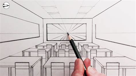How To Draw A Classroom Using One Point Perspective For Beginners One Point Perspective Point