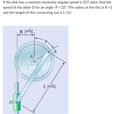 Solved If The Disk Has A Constant Clockwise Angular Speed Is