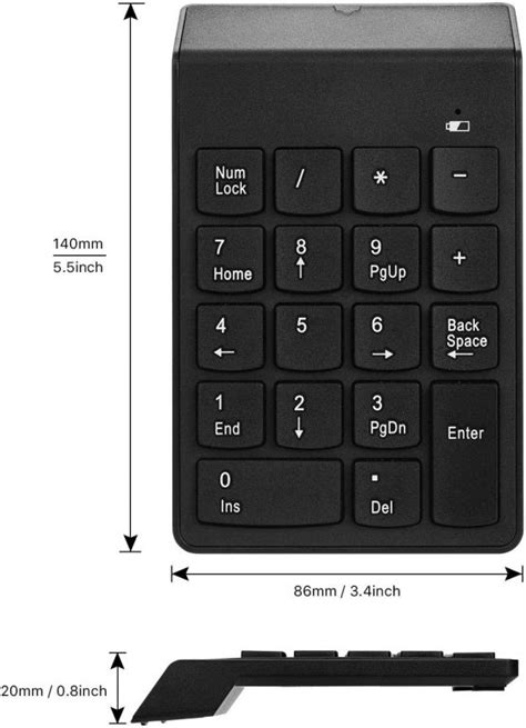 Cimetech Wireless Numeric Keypad 18keys Portable Number Numpad With 2