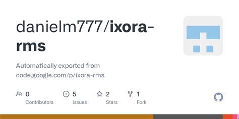 Github Danielm777ixora Rmspixora Rms
