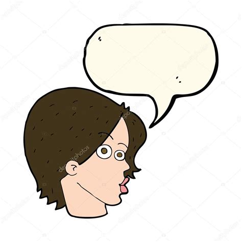 말 거품을 가진 만화 여성의 얼굴 스톡 벡터 ©lineartestpilot 75640043