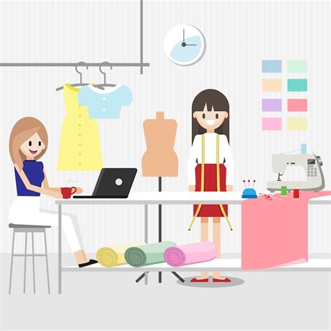Premium Vector Cartoon Character With Fashion Designer Job