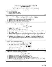 Midterm Exam ELEC3290 S2020 1 Pdf Department Of Electrical And Computer Engineering