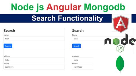 Node Js Angular Mongodb Search Functionality YouTube