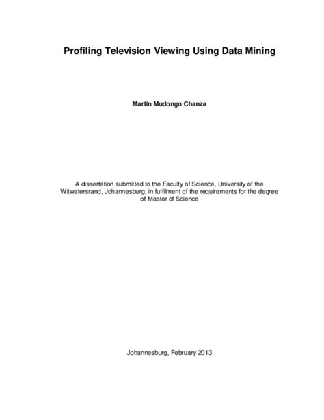 Pdf Profiling Television Viewing Using Data Mining