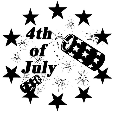 4th Of July Firecracker Clipart Black