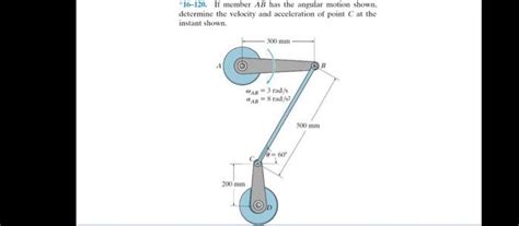 Solved If Member AB Has The Angular Motion Shown Chegg
