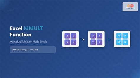 Excel Mmult Function Complete Guide To Matrix Multiplication Formula Codelucky