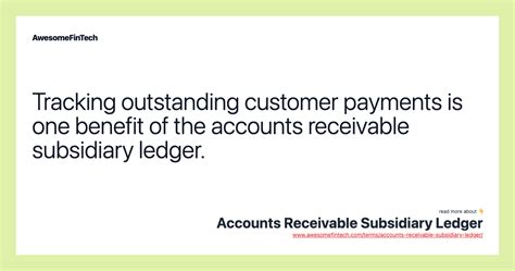 Accounts Receivable Subsidiary Ledger Awesomefintech Blog