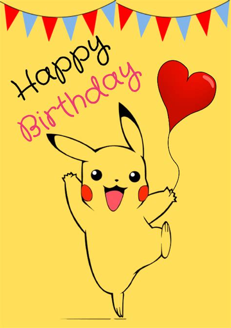 Pokemon Birthday Card Printable Coloring