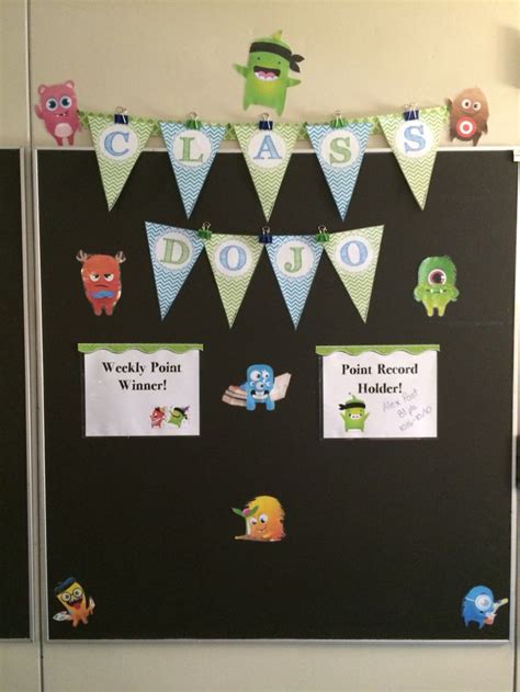 Class Dojo Bulletin Board In My Classroom Post Picture Of The Weekly Point Winner And The All