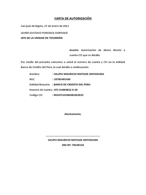 Carta De Autorización Para Firmar Documentos Ejemplos Ffdw