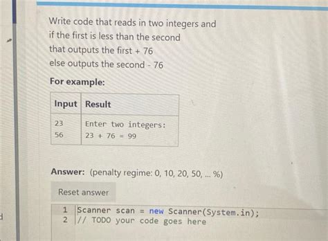 solved write code that reads in two integers and if the