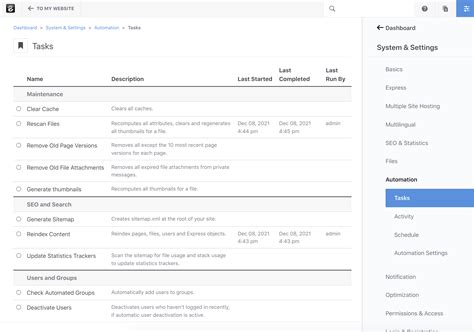 Running Tasks Concrete CMS