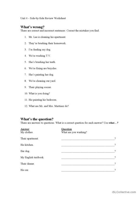 293 Correction English Esl Worksheets Pdf And Doc