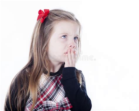 Junges Hübsches Mädchen In Einem Kleid Auf Weiß Stockfoto Bild Von
