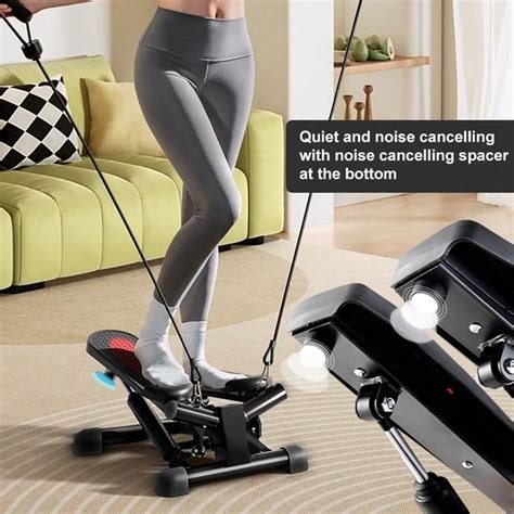 Mini Steppers For Exercise Twist Stepper With Resistance Bands 330lbs Capacity Stair Step