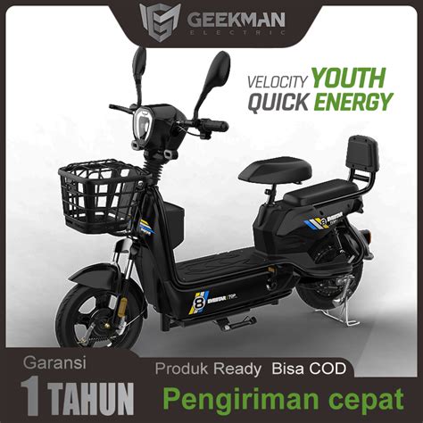 Jual Geekman Sepeda Listrik Dewasa Sepeda Motor Listrik Kapasitas Angkut 150kg 48v 12ah Sepeda
