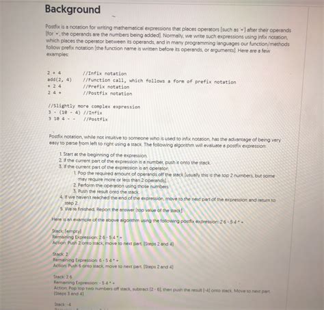 Solved Background Postfix Is A Notation For Writing