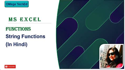 Stringtext Functions In Excel Youtube