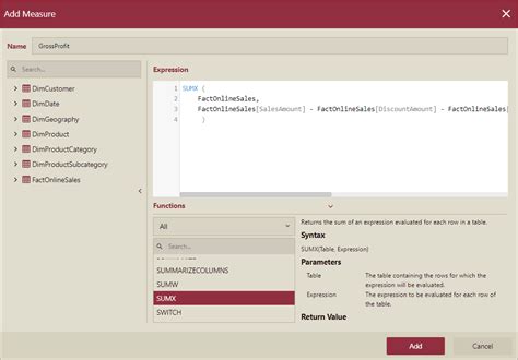 Add A Measure Or A Calculated Column Wyn Documentation