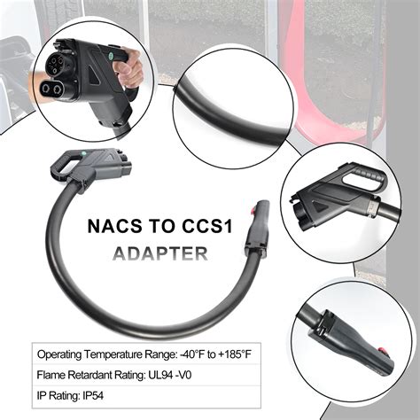 Nacs To Ccs1 Adapter With Extension Cable Max 250a 1000v Fast Charge C Evbase Premium Evandtesla