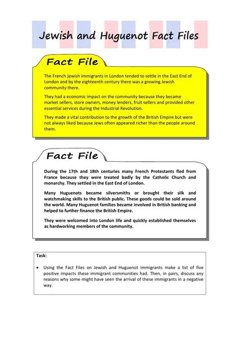 KS History Fact Files Worksheet