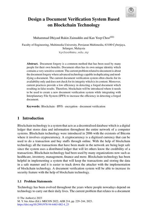Pdf Design A Document Verification System Based On Blockchain Technology